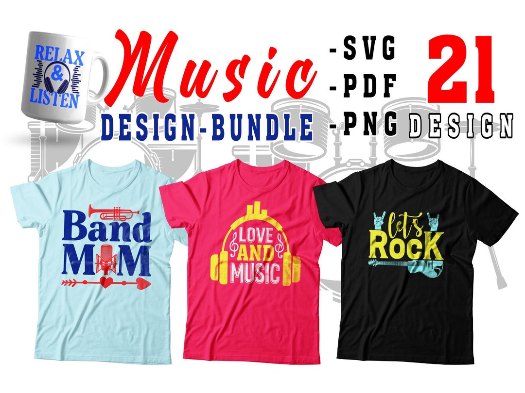 Music Bundle Design | 21 Design Bundle Sublimation Cricut, SVG, PDF ...