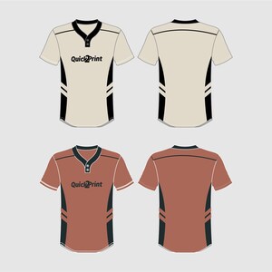 Baseball Jersey Two Button Mockup Template, Layered Illustrator Vector ...