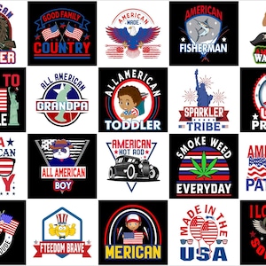 American Bundle Design 21 Design Bundle Sublimation Cricut, SVG, PDF ...