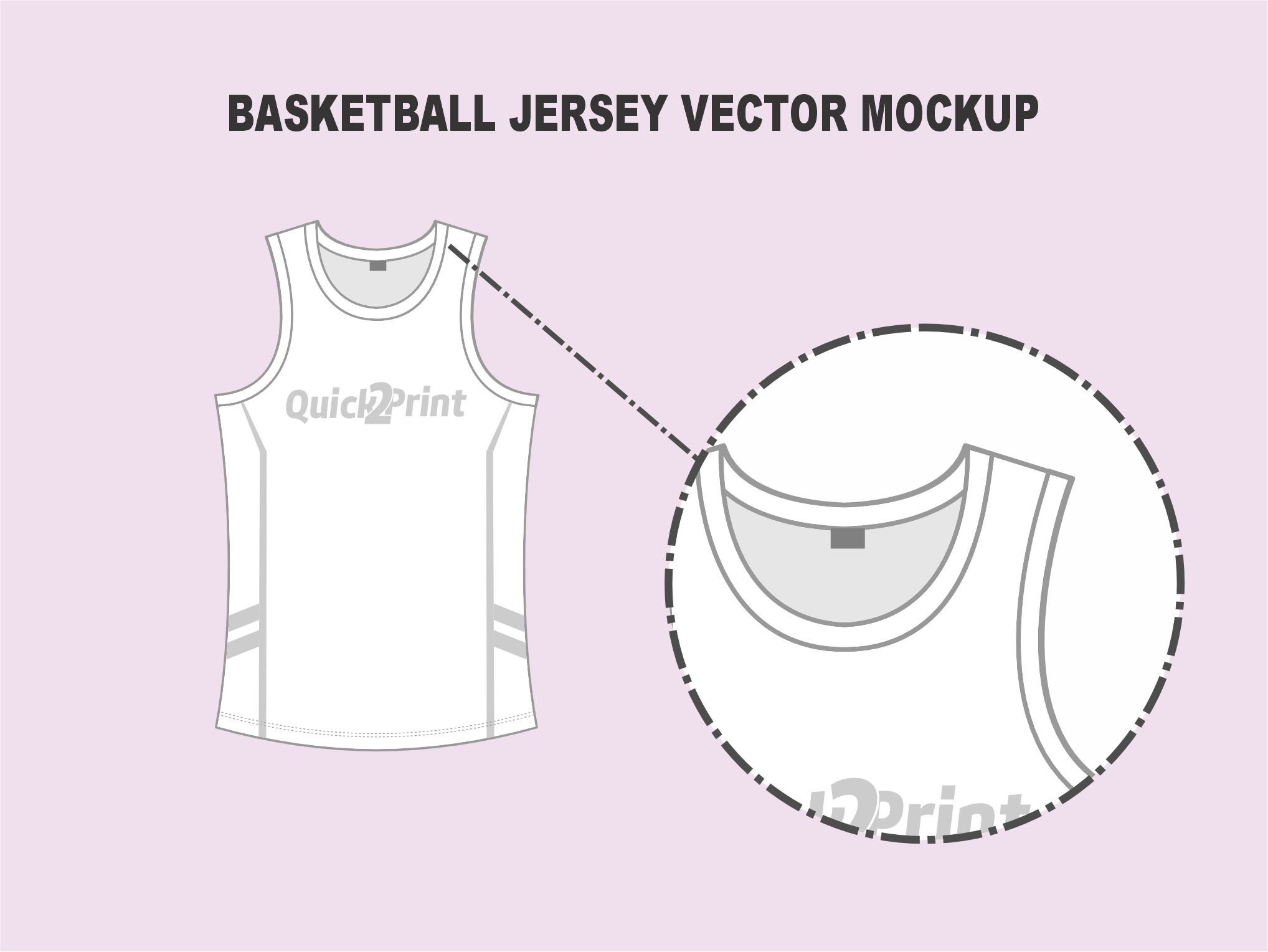 Basketball Jersey Mockup Template for Design, Layered Illustrator ...