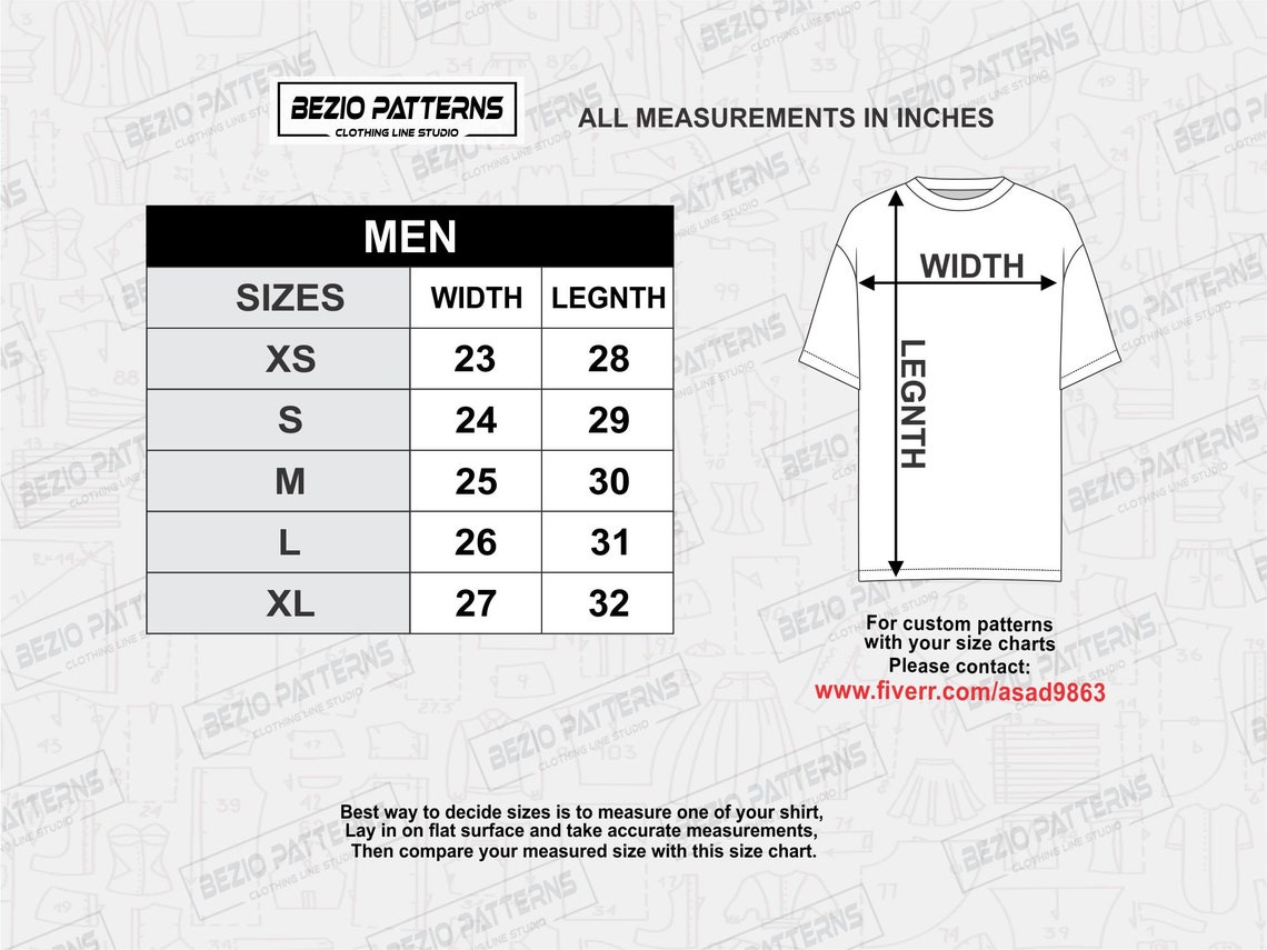 Oversize T Shirt Men Sewing Pdf Pattern/templatespdf Sewing - Etsy