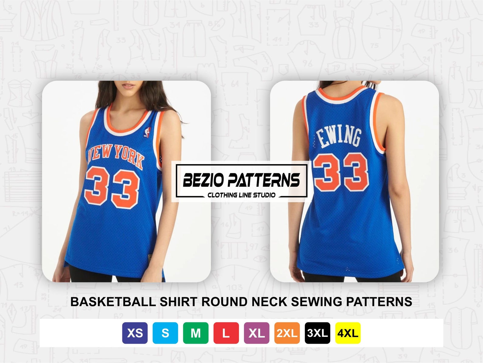 Basketball Women Jersey Sewing Pattern / Templates, PDF Sewing Pattern ...