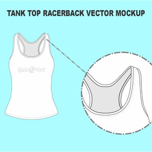 Tanktop Racerback Mockup Template for Design, Layered Illustrator ...