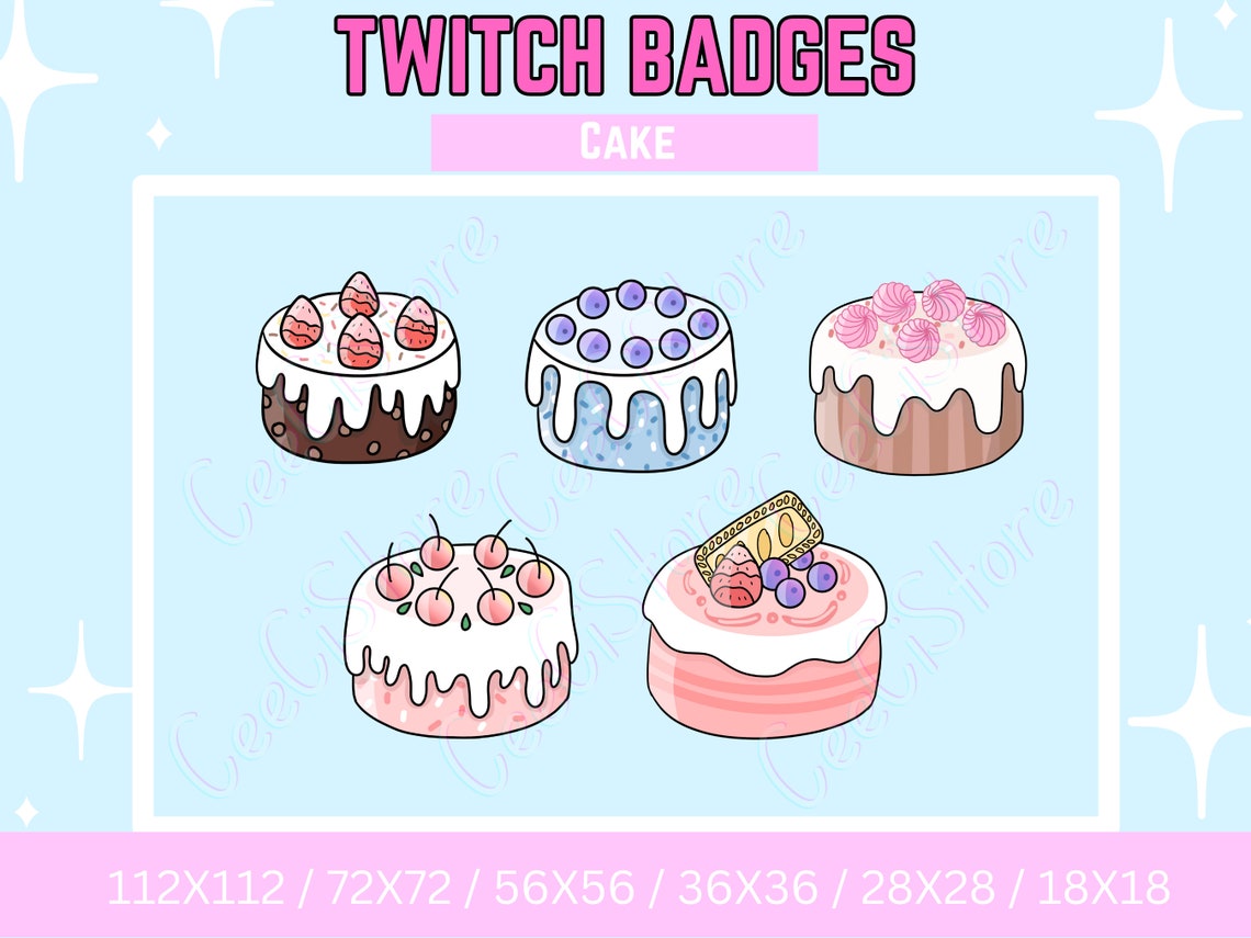 Cute Cake Sub/bit Twitch Badges - Etsy