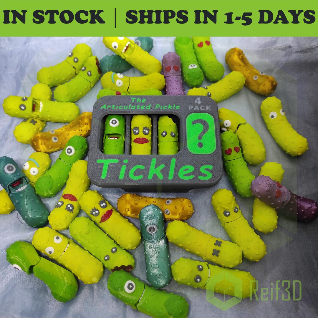 Tickle Pickles - 3D Printed Pickle Keychains - Fidget Toy - Etsy
