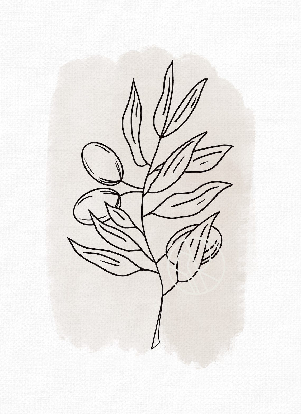 Olive Branch Line Art Digital Download - Etsy UK