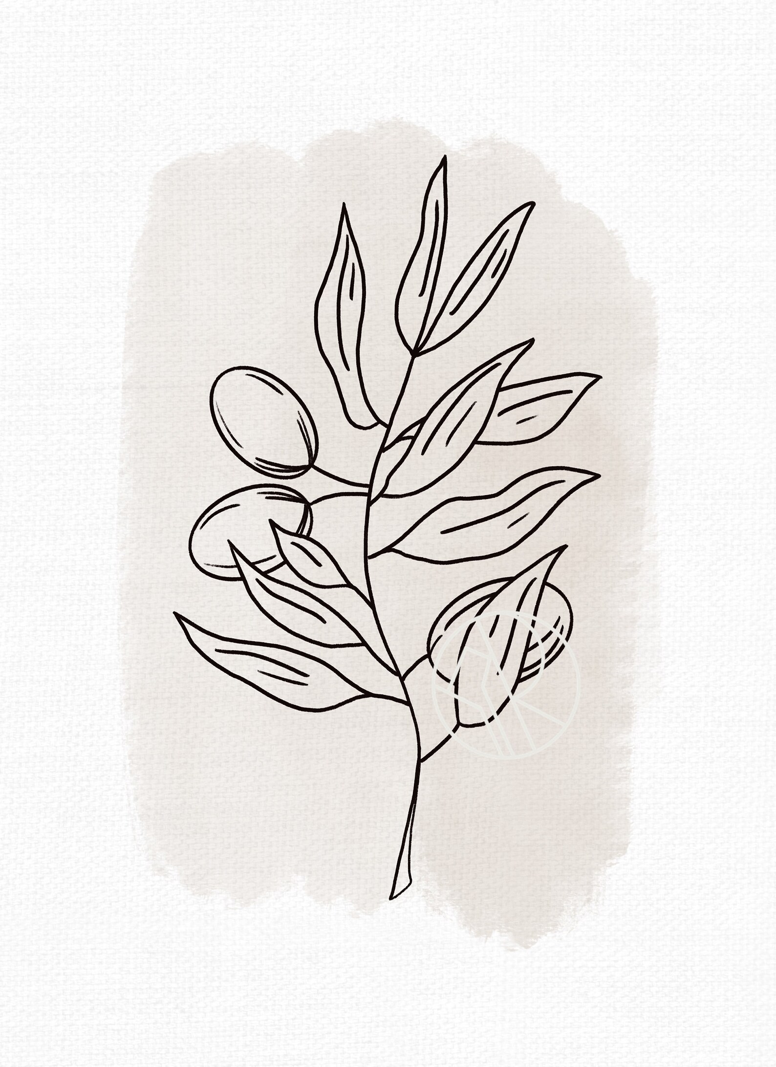 Olive Branch Line Art Digital Download - Etsy UK