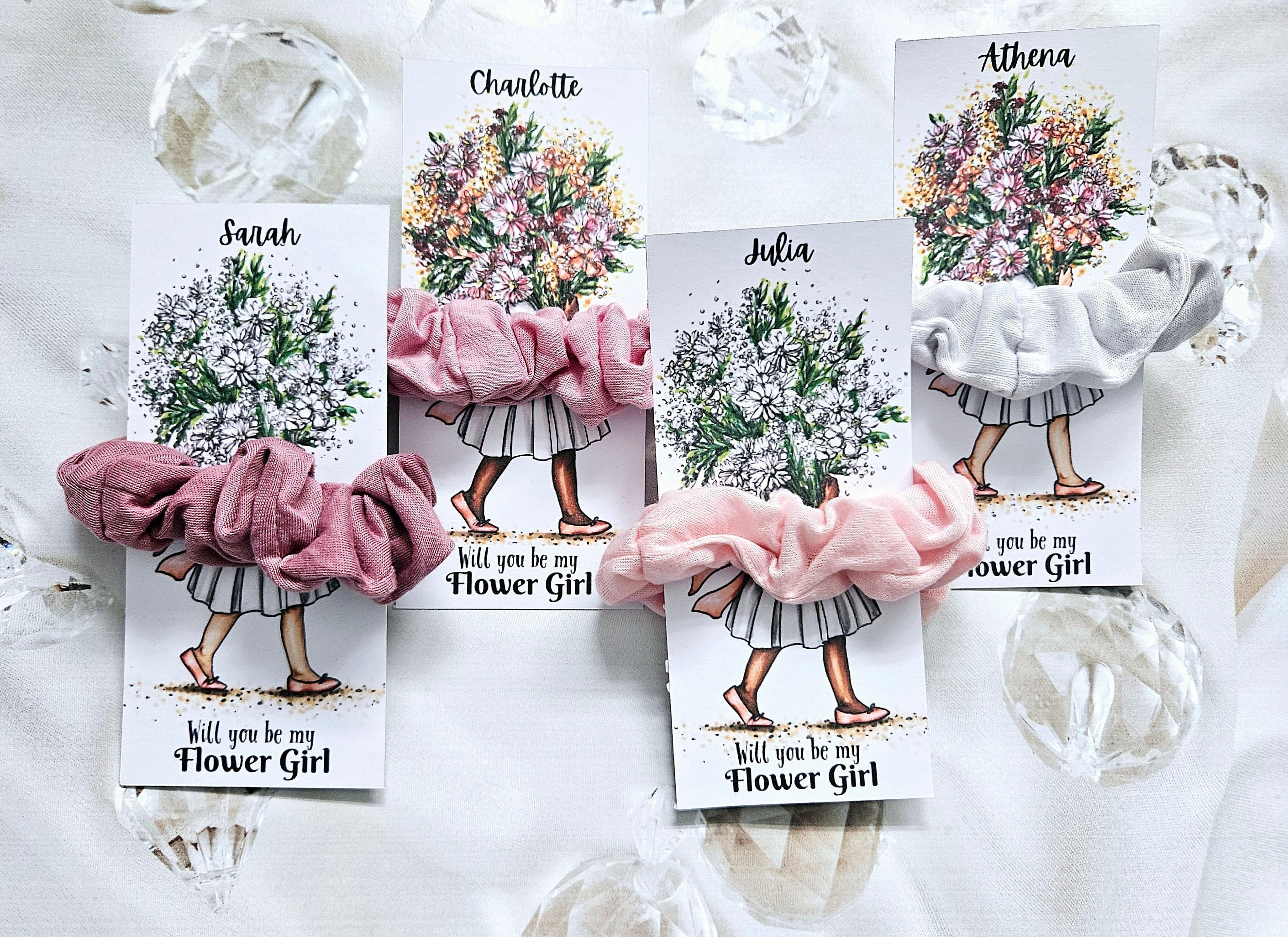 Will You Be My Flower Girl Personalised Scrunchie Card, Pack of 4 ...