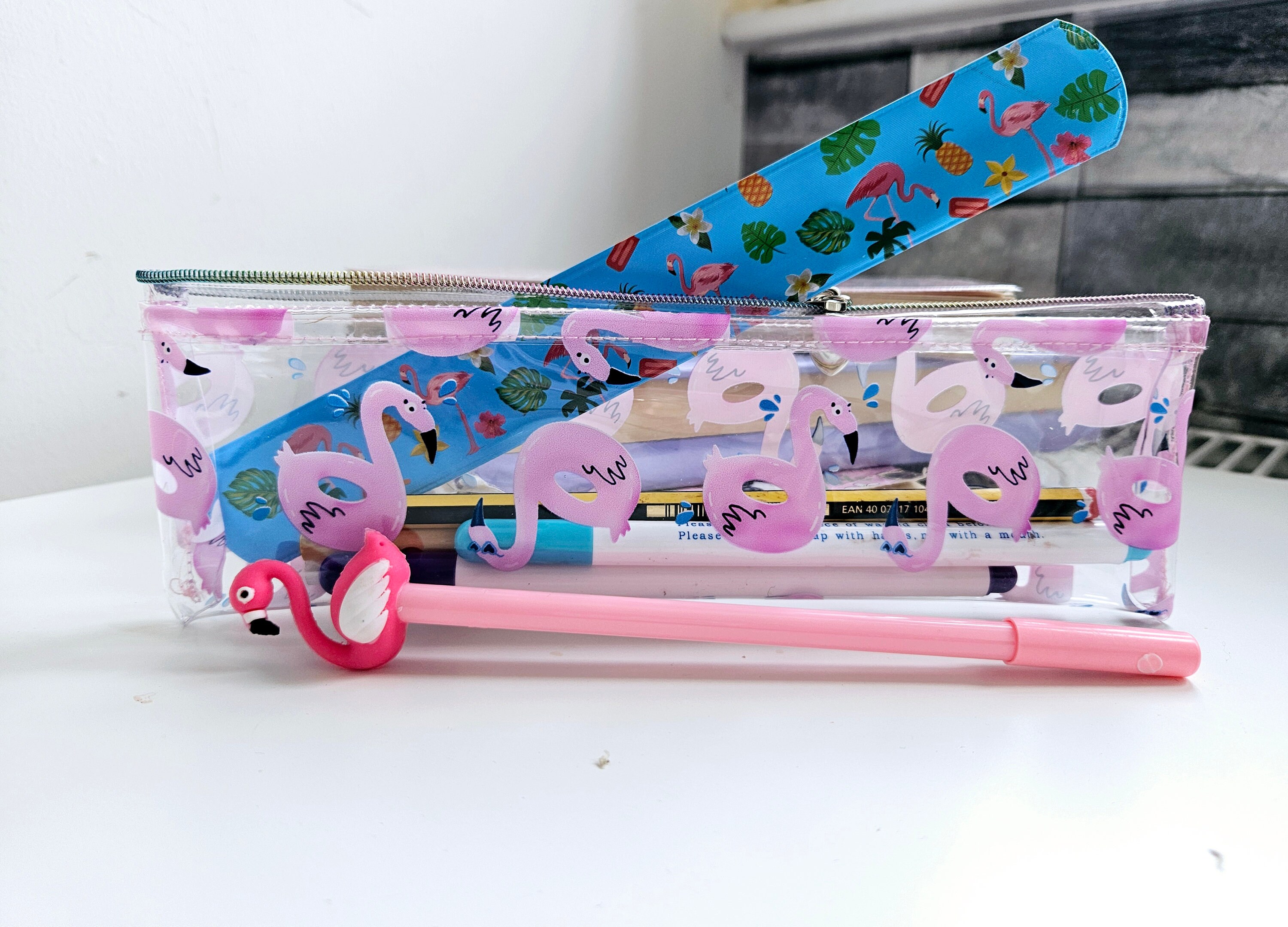 Mini trousse transparente Flamingo, trousses de maquillage effaçables ...