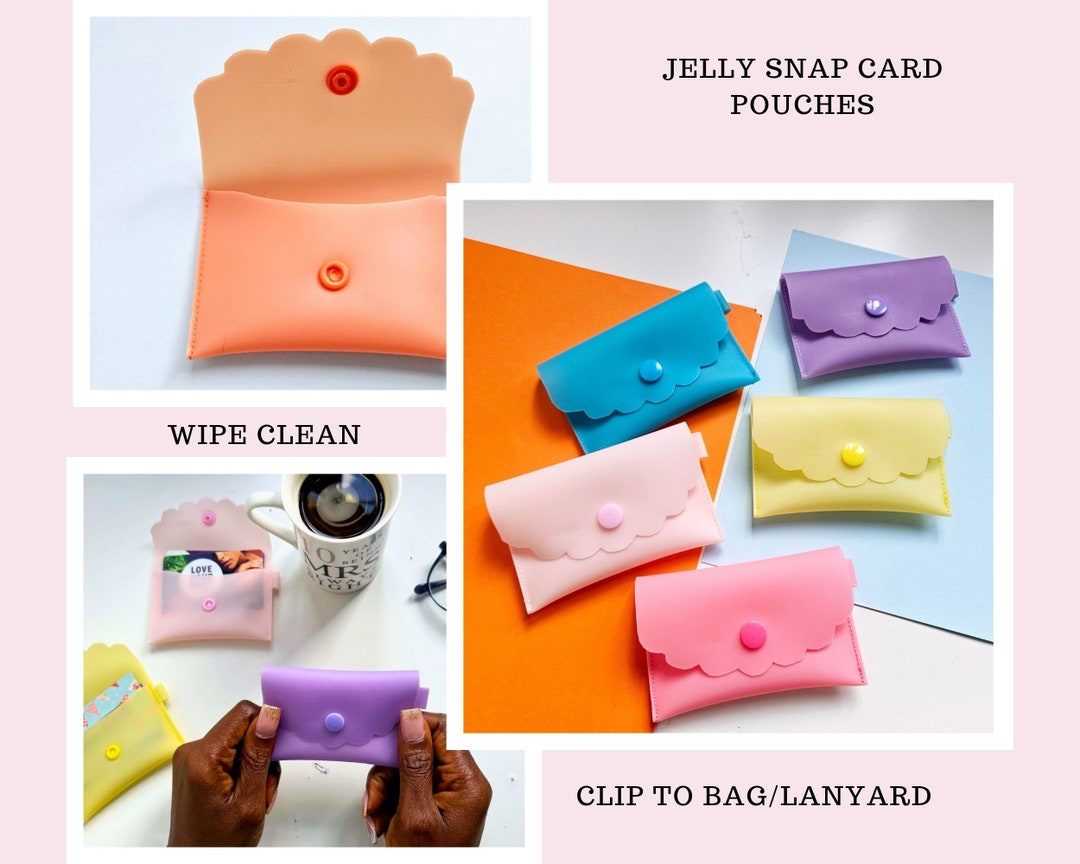 Vibrant Jelly Snap Card Pouches - Multi-colour Wallets ,gift Card ...