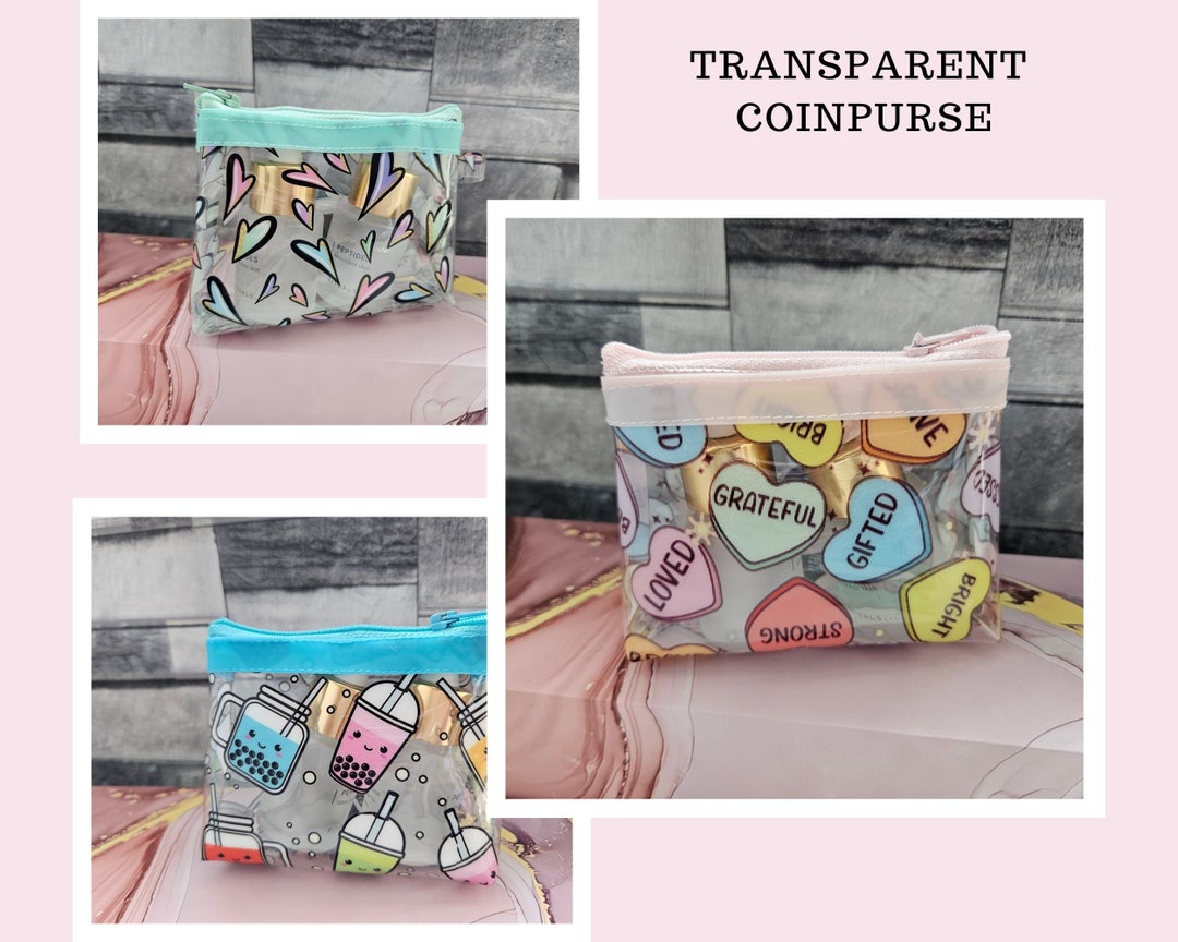 Transparent Coinpurse, Zip Pouch With Loop and Clip, Snack Purse ...