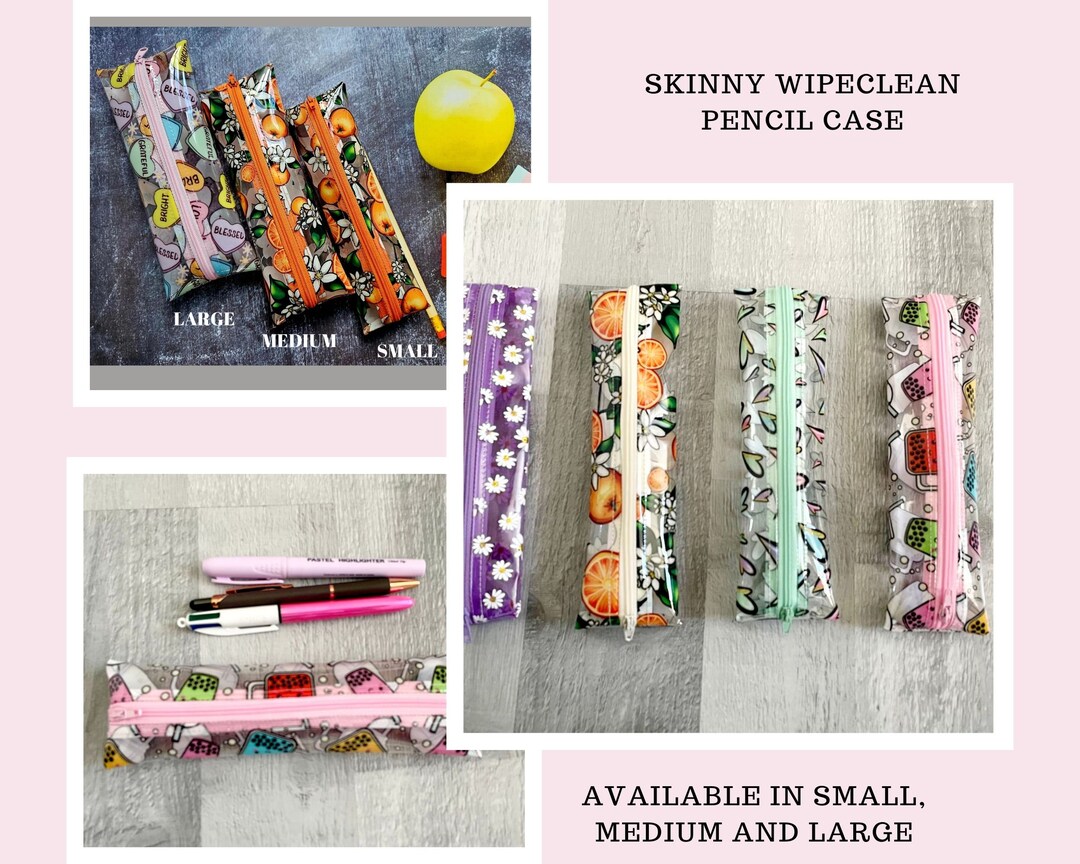 Slim Pencil Case, Clear Mini Pencil Case, Skinny Pencil Case,small ...
