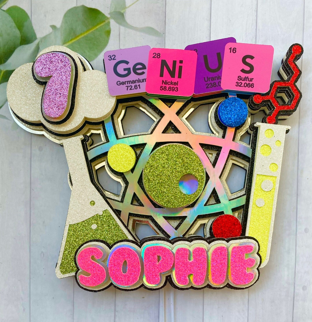 Science Themed Cake Topper- Mad Science- Scientist 3D Personalised Cake ...