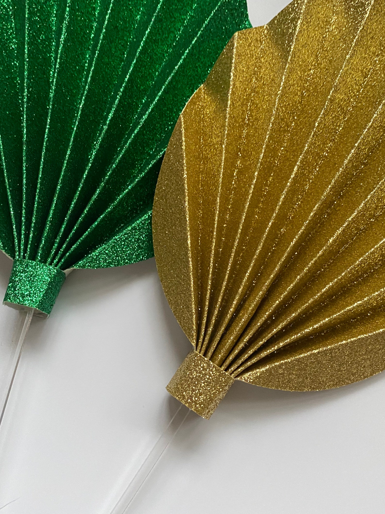Emerald Green and Gold Glitter Cake Spear / Cake Fan Topper | Etsy