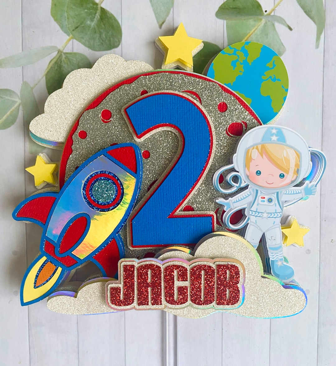Personalised Boy Astronaut Cake Topper Space Cake Topper Astronaut ...