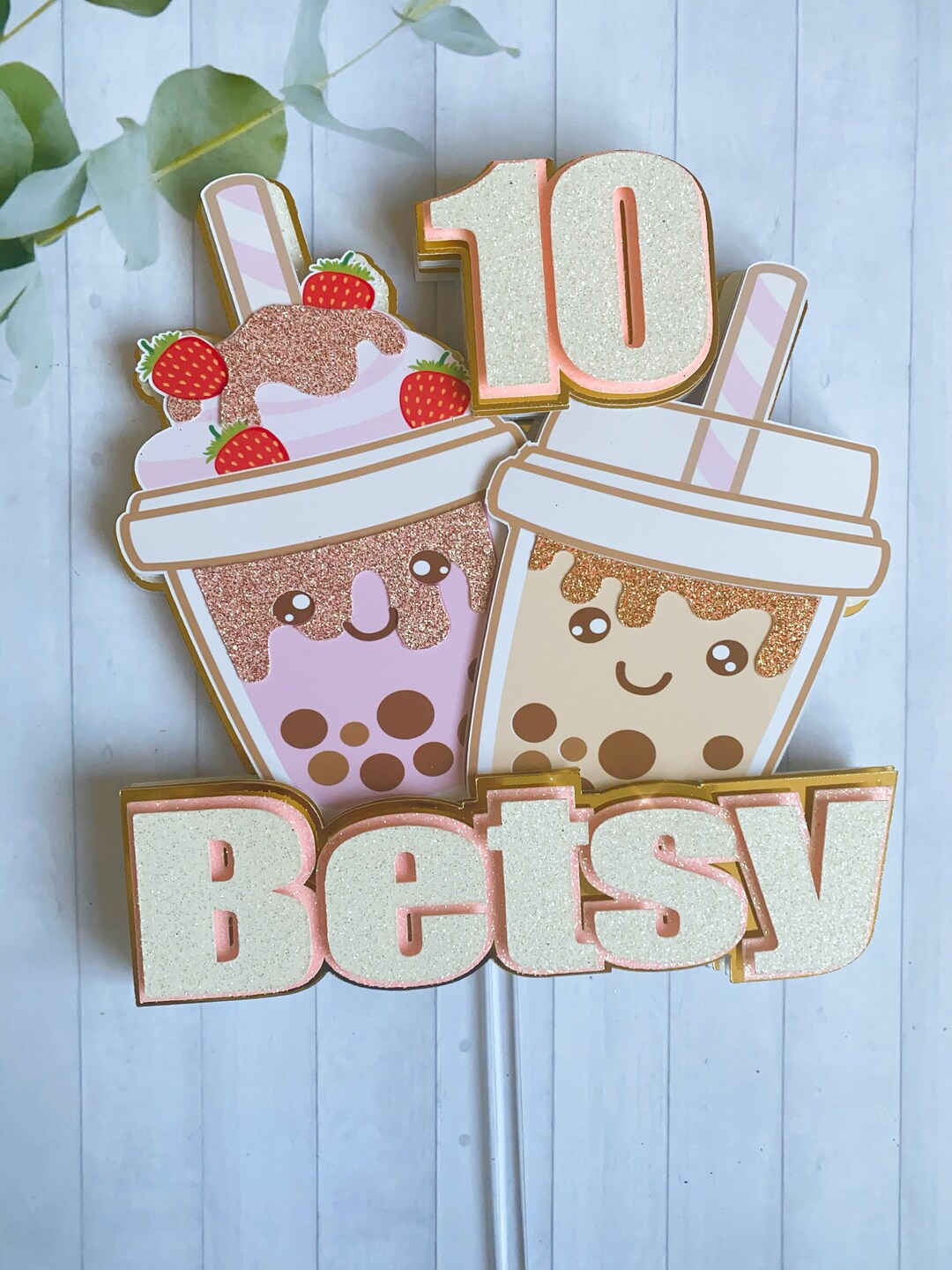3D Bubble Tea Cake Topper Bubble Tea Lover Gift Boba Tea Cake ...