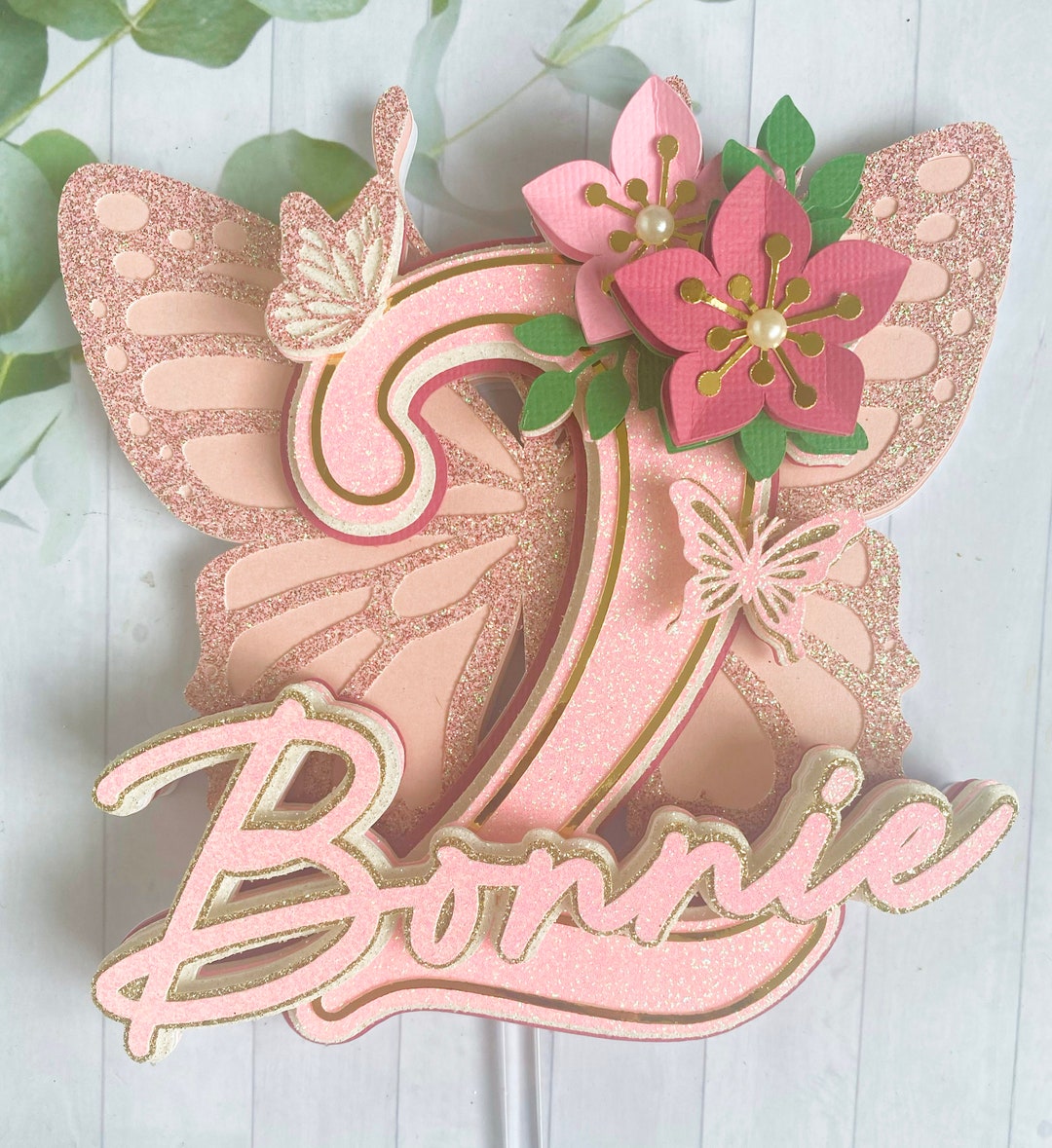Personalised Butterfly Cake Topper | Pretty Cake Topper | First 1st ...