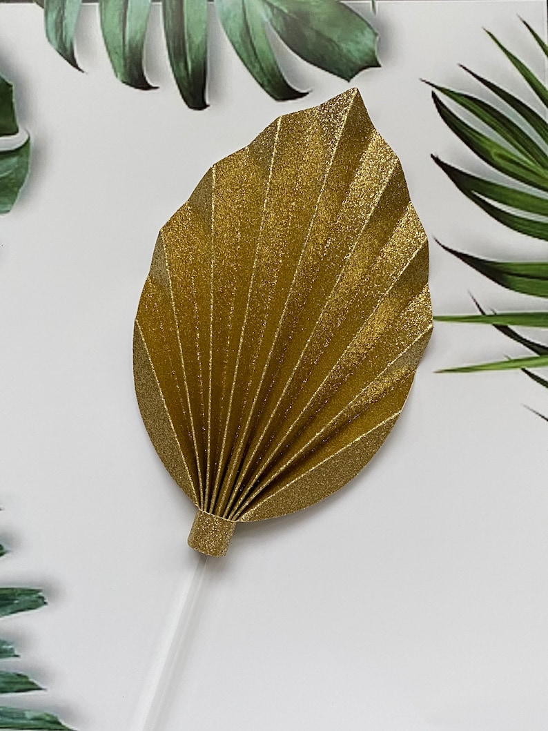 Emerald Green and Gold Glitter Cake Spear / Cake Fan Topper | Etsy