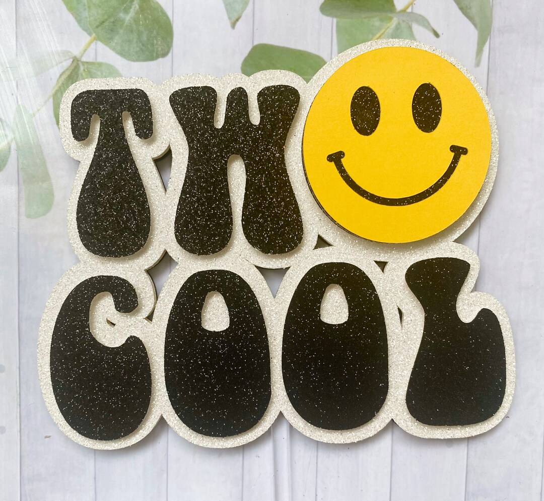 Two Cool Dude Cake Topper | Emoji Theme Topper | Hippie Cake Topper ...