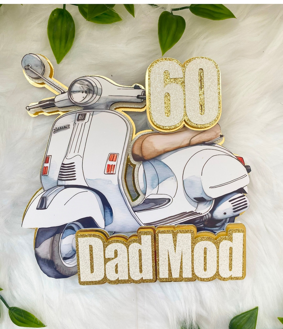 Vespa Scooter Cake Topper- Personalised Cake Topper L- 3D Motorbike ...