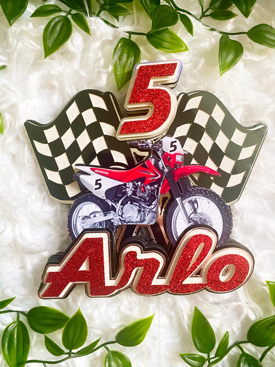 3D Motorbike Cake Topper Motorbike Racing Cake Topper Rally Racing ...