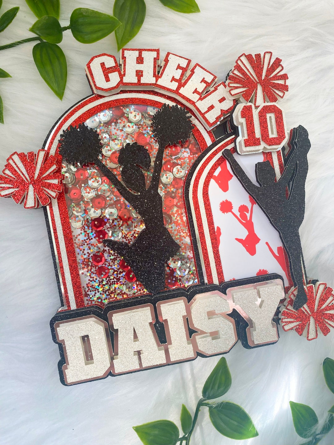3D Red Cheerleader Shaker Cake Topper- Dance Cake Topper- Gymnastics ...