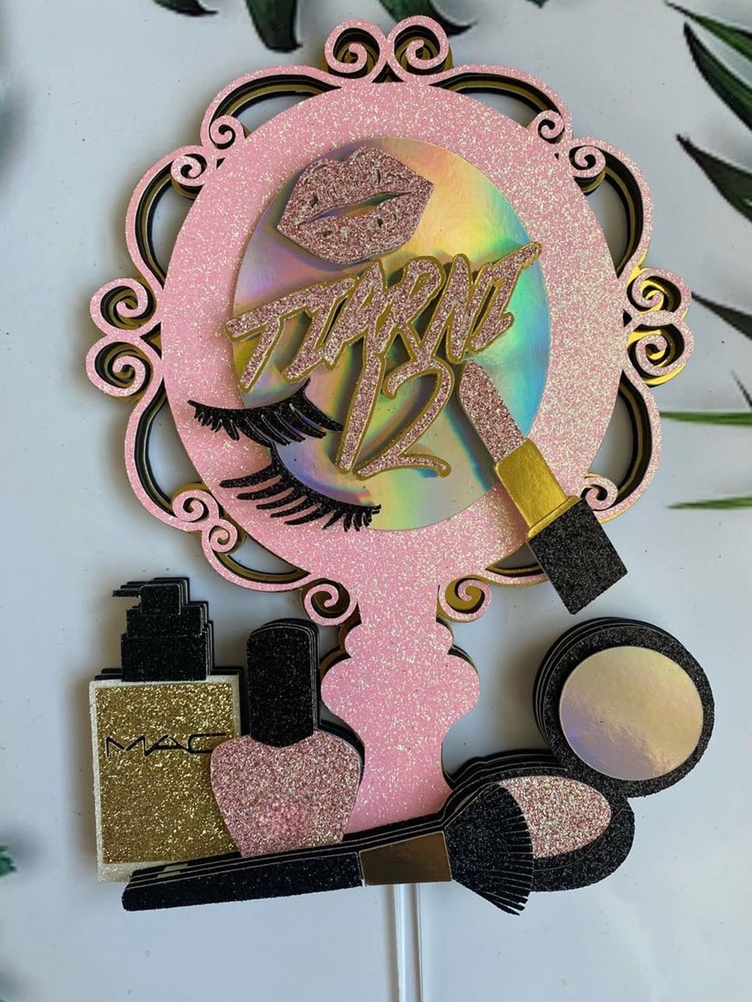Makeup Mirror Cake Topper Personalised Cake Topper 3d Topper Makeup ...