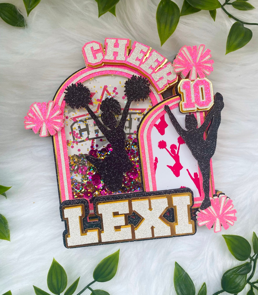 3D Pink Cheerleader Shaker Cake Topper- Dance Cake Topper- Gymnastics ...