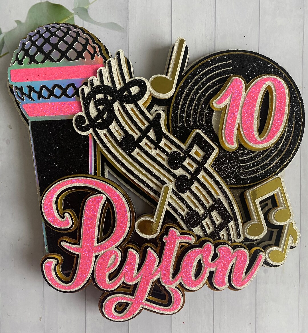 Singer Microphone Music Cake Topper - Singing Preformer Lover - Artist ...