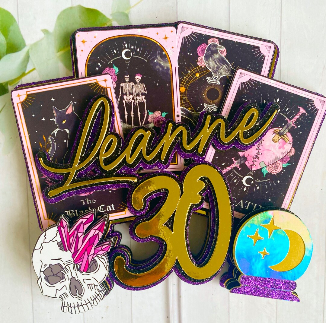 Tarot Card Cake Topper | Witch Witchcraft Cake | Halloween Cake | Black ...