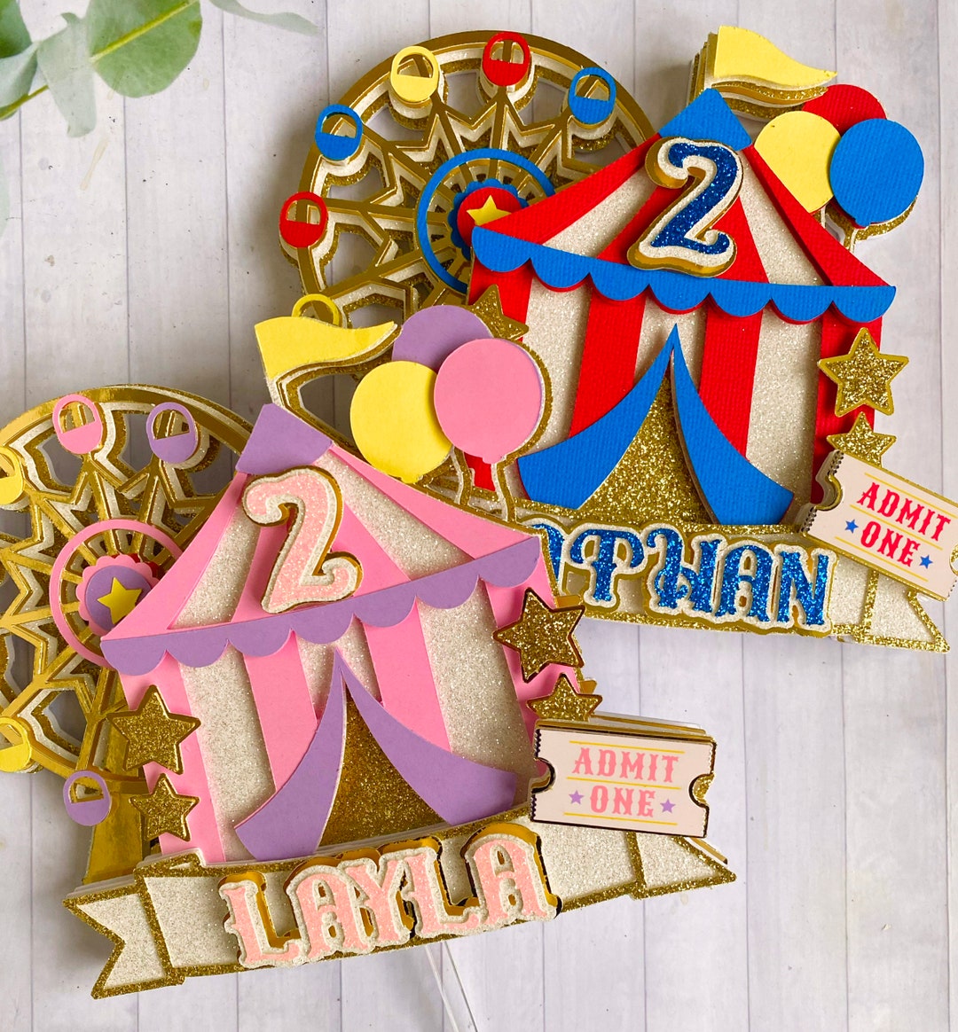 Circus Tent Cake Topper Fairground Cake Topper Carnival Cake Topper ...
