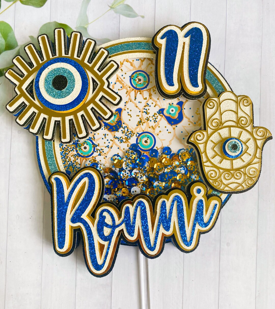 3D Evil Eye Shaker Cake Topper Turkish Eye Personalised Cake Topper - Etsy