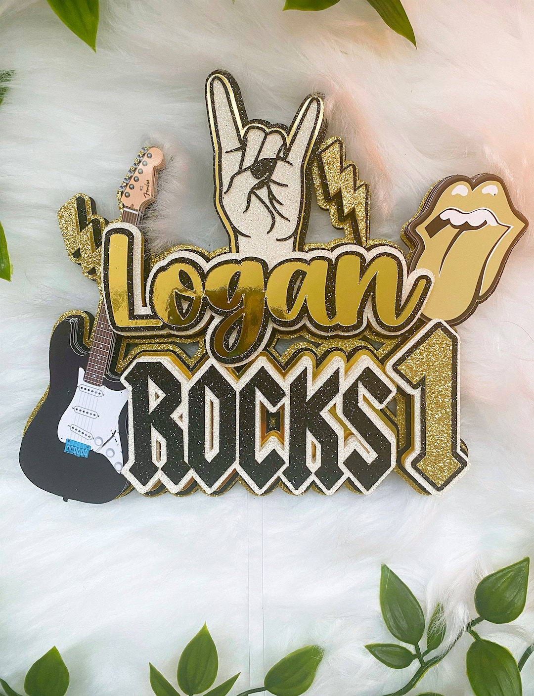 Rock Cake Topper Music Guitar Cake Topper Rock N Roll Cake Topper ...