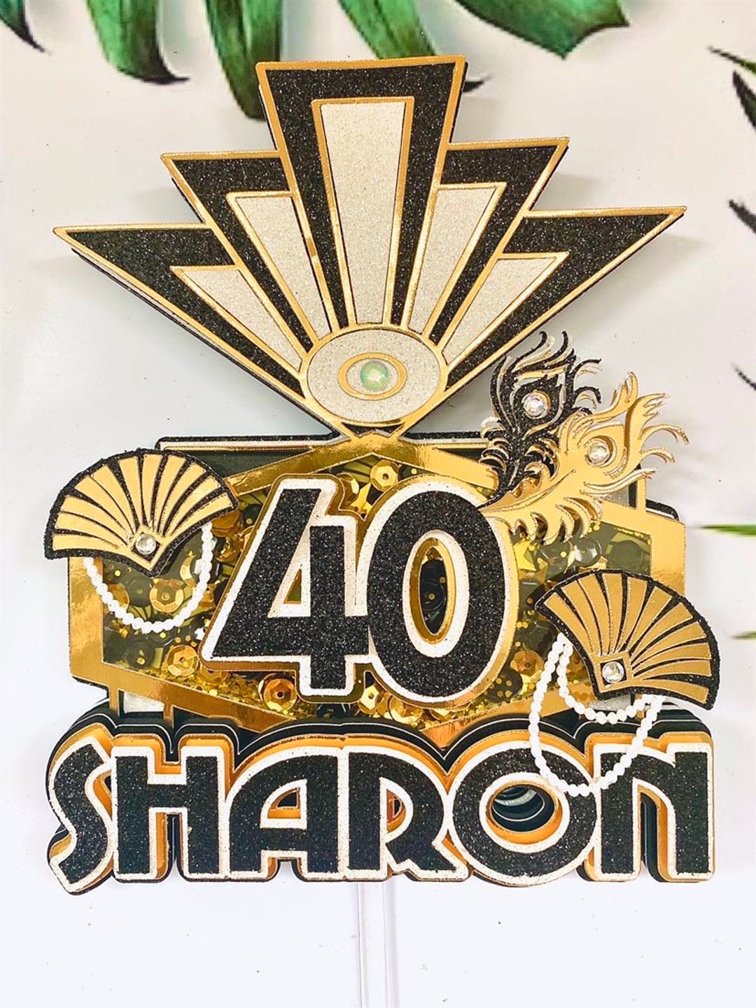 Great Gatsby Cake Topper Personalised Cake Topper 3D Art Deco Theme ...