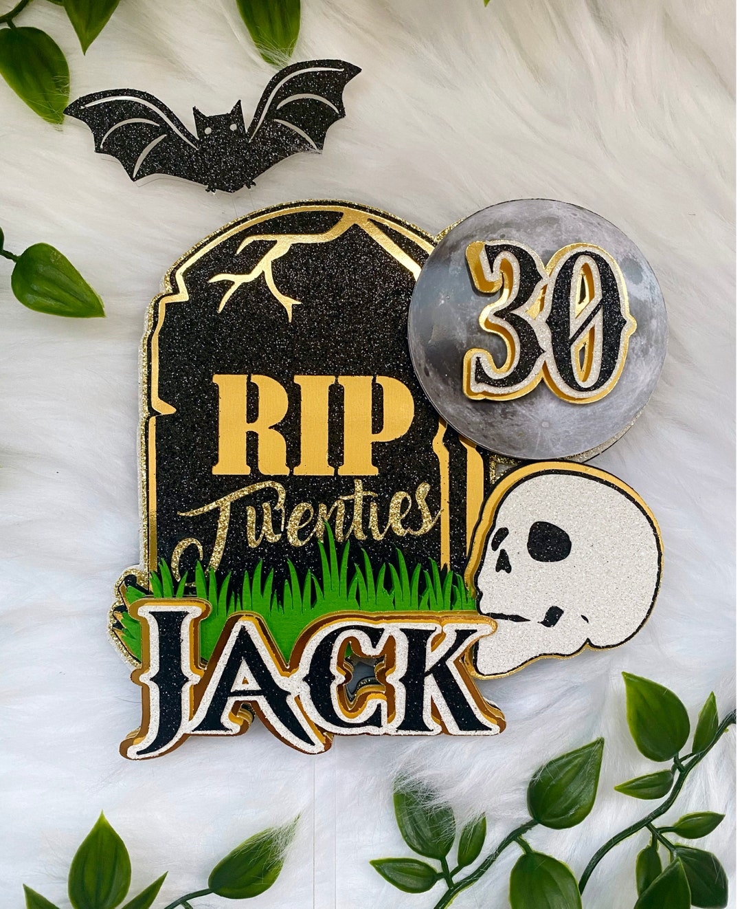 RIP Cake Topper Rip Twenties Cake Rip Thirties Cake Decoration 20s 30s ...