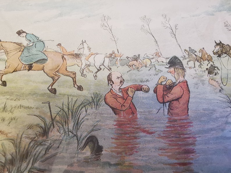Rare Early 1800's Fox Hunting Cartoon Drawing reduced - Etsy