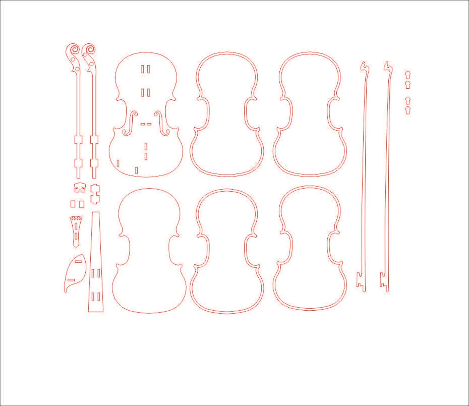 Violin layout.Laser cut files SVG DXF CDR vector plans files | Etsy