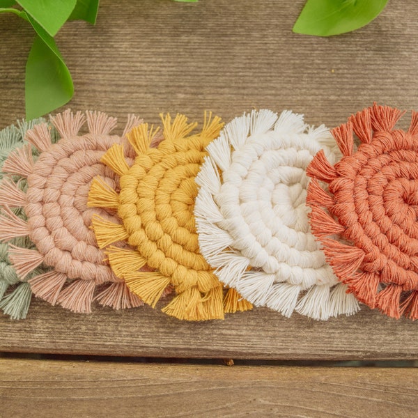 Macrame Coaster - Etsy