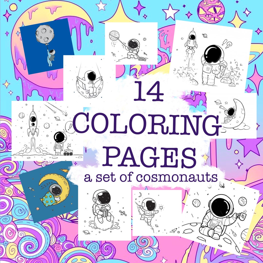 Cosmonaut Coloring Page 14 Coloring Page Print Coloring Page - Etsy