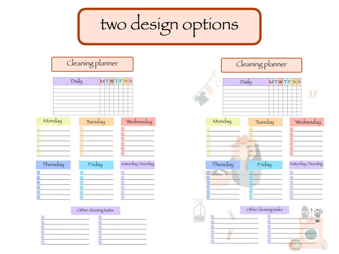 Cleaning Planner, Cleaning Checklist, Cleaning Schedule, Weekly House ...