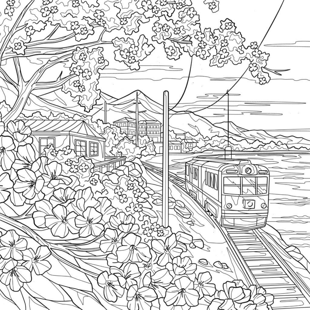 Coloring Page Mandala Nature Coloring Page for Adults Coloring Page for ...