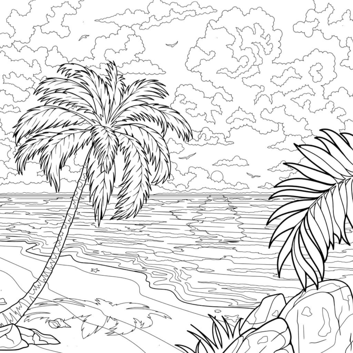 Coloring Page Mandala Nature Coloring Page for Adults Coloring Page for ...