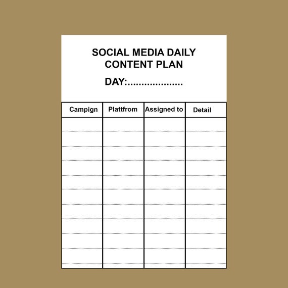 Daily Content Plan for Social Media Managers and Teams - Etsy