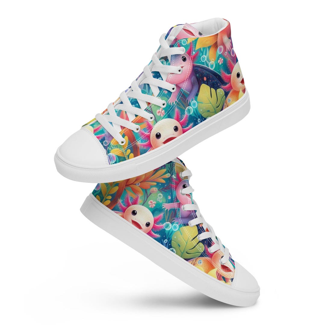 Axolotl Men’s High Top Canvas Shoes - Etsy