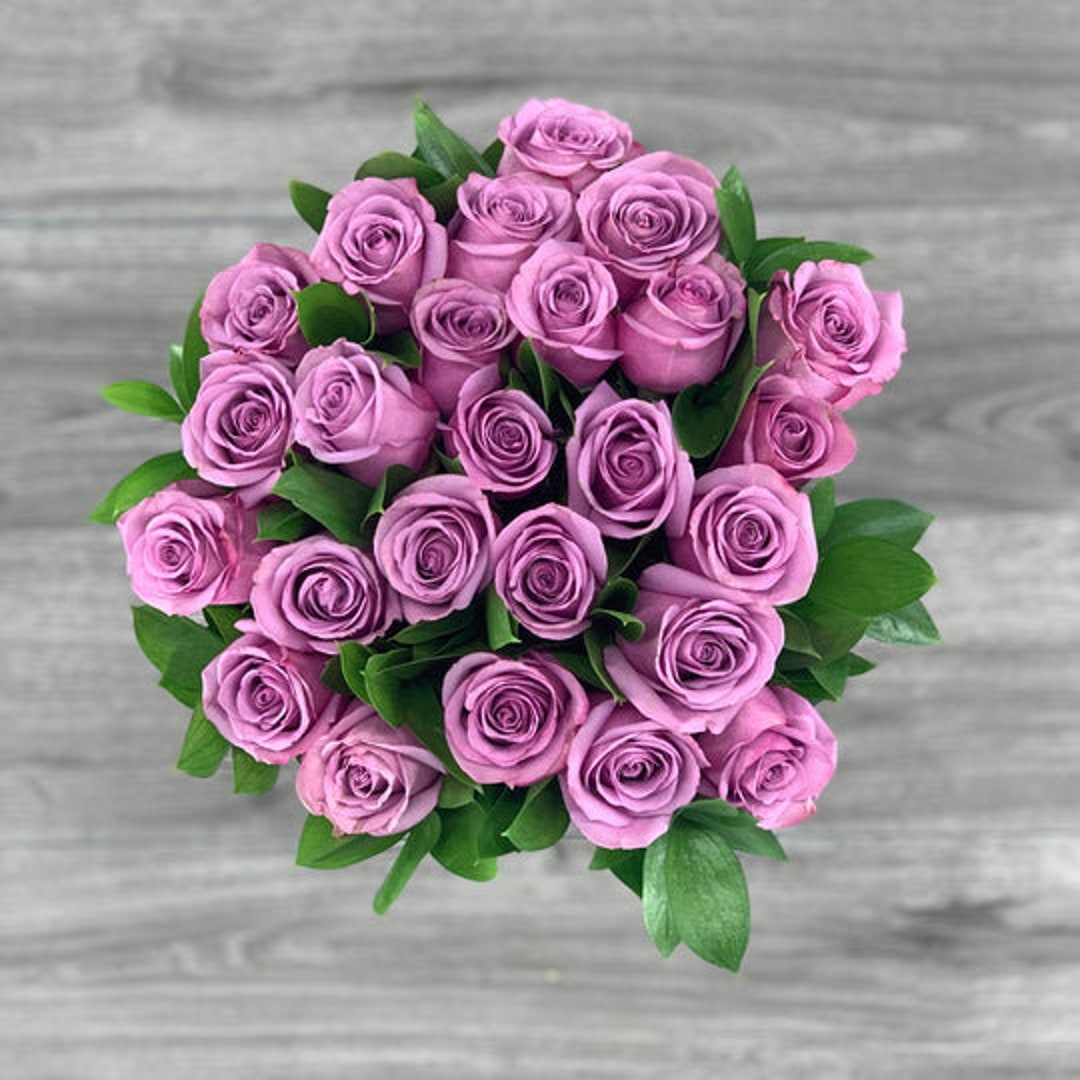 Purple Ecuadorian Rose Bouquet, Overnight Shipping, Vase Included - Etsy