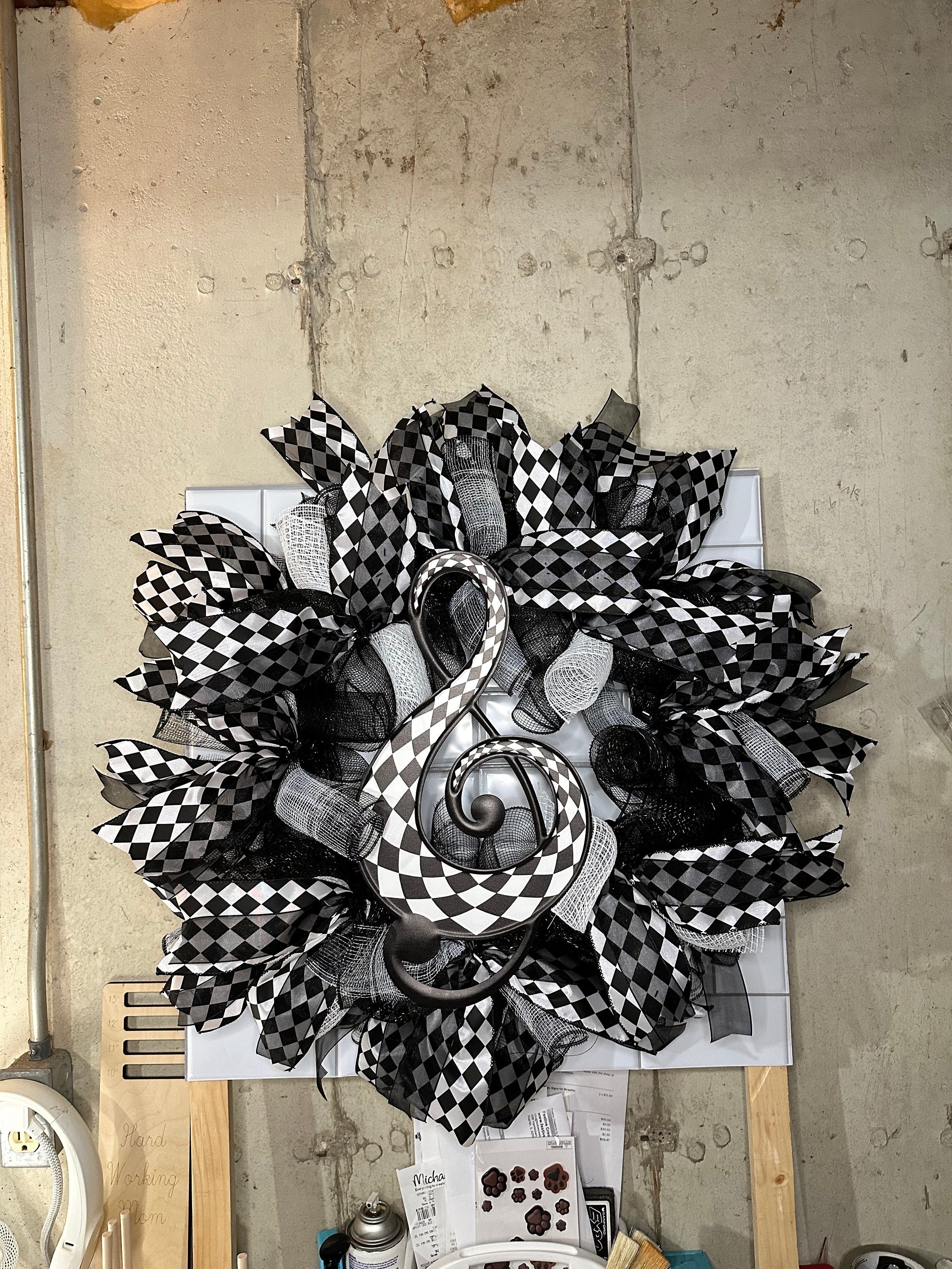 Music Note Door Wreath, Door Wreath, Door Hanger - Etsy