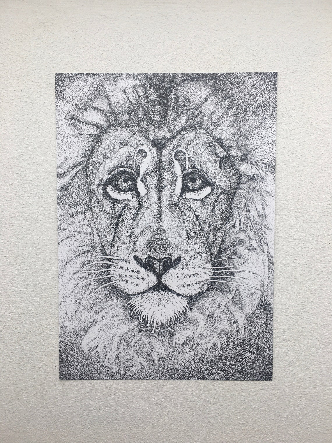 Dotted lion art print/poster | Etsy