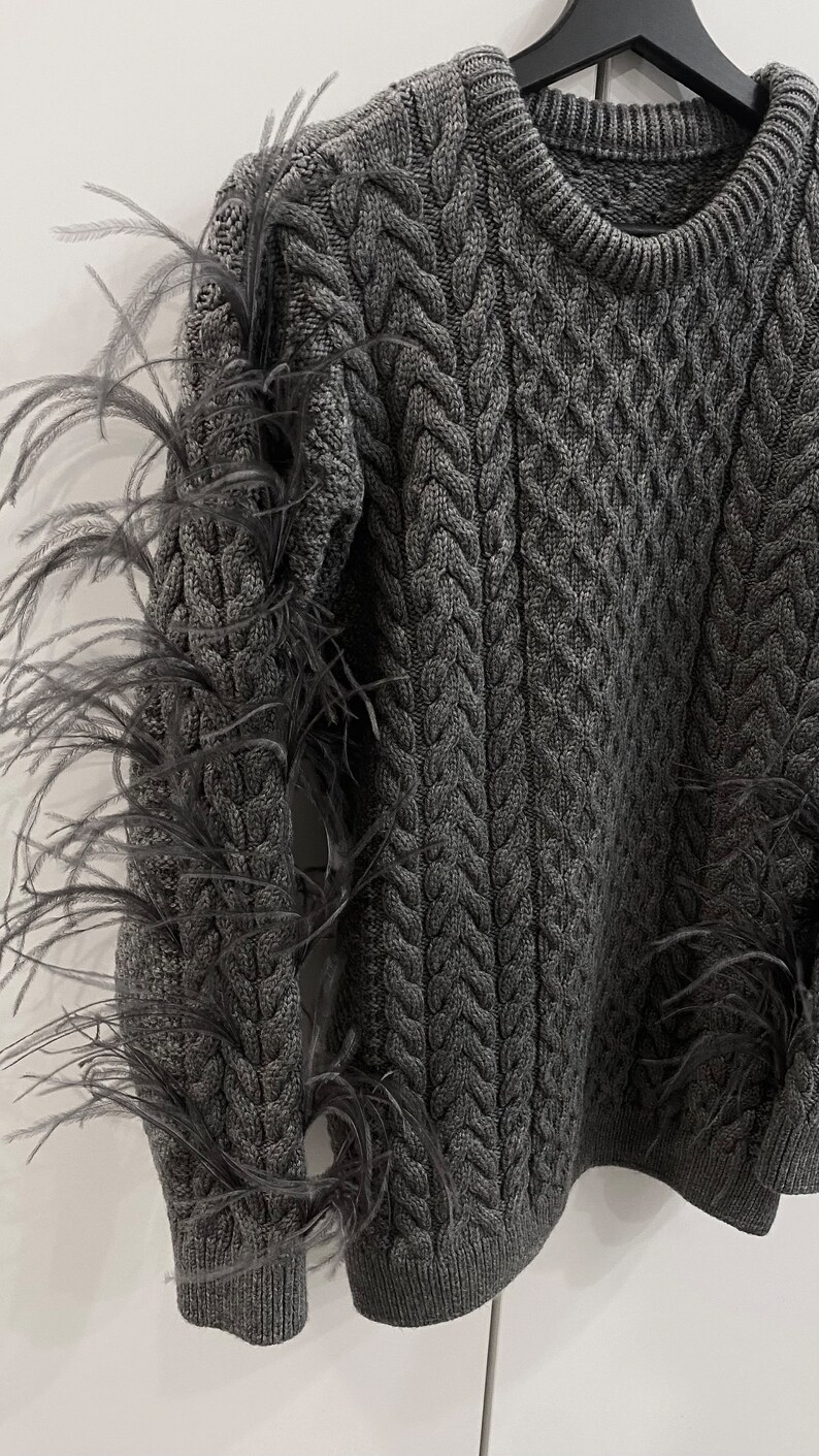 Hand Knitted Aran Style Cable Sweater for Ladies - Women Oversize Soft ...