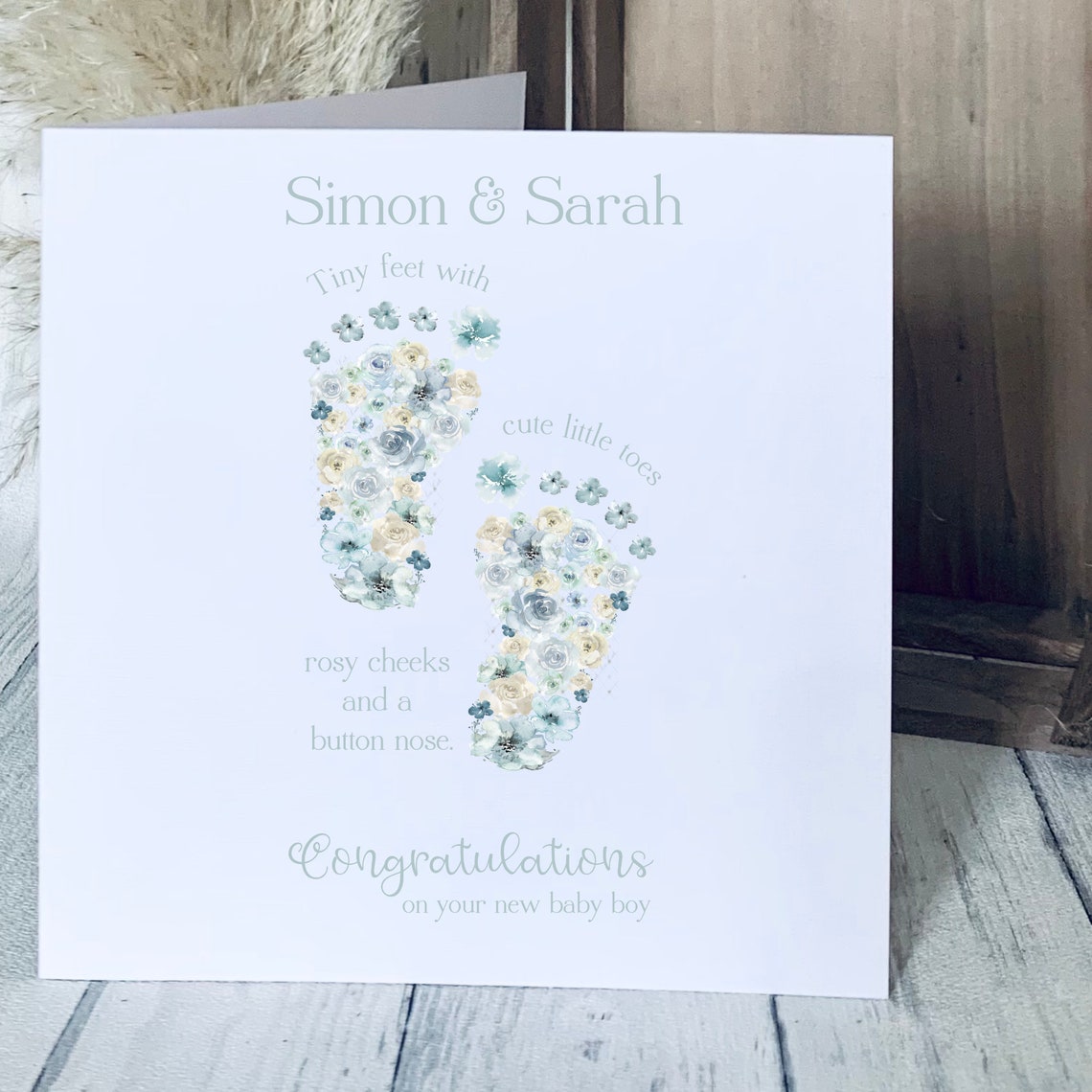 Personalised New Baby Card Baby Feet Card New Parents Card - Etsy UK