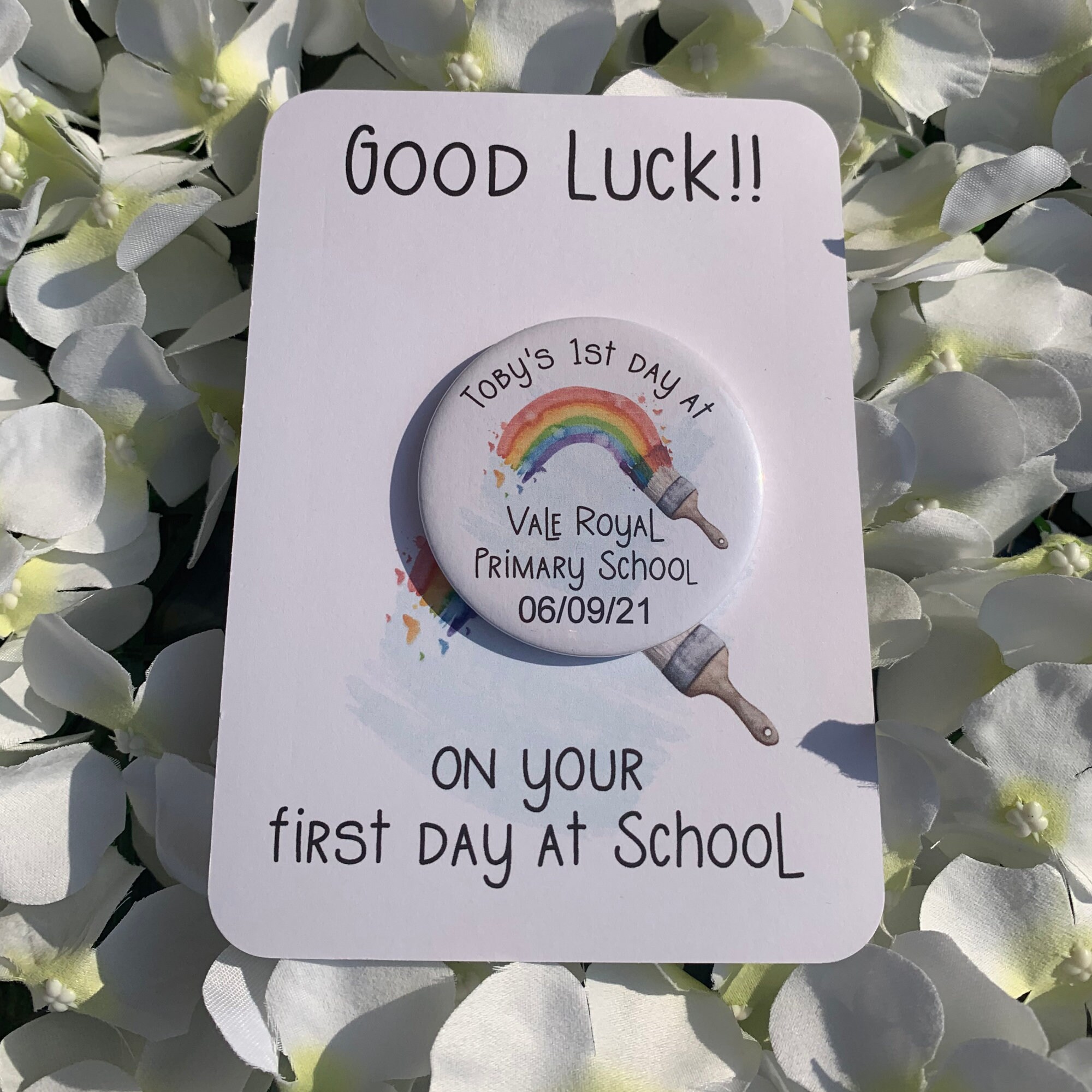 Personalised Good Luck Badge Starting School Back to School - Etsy UK